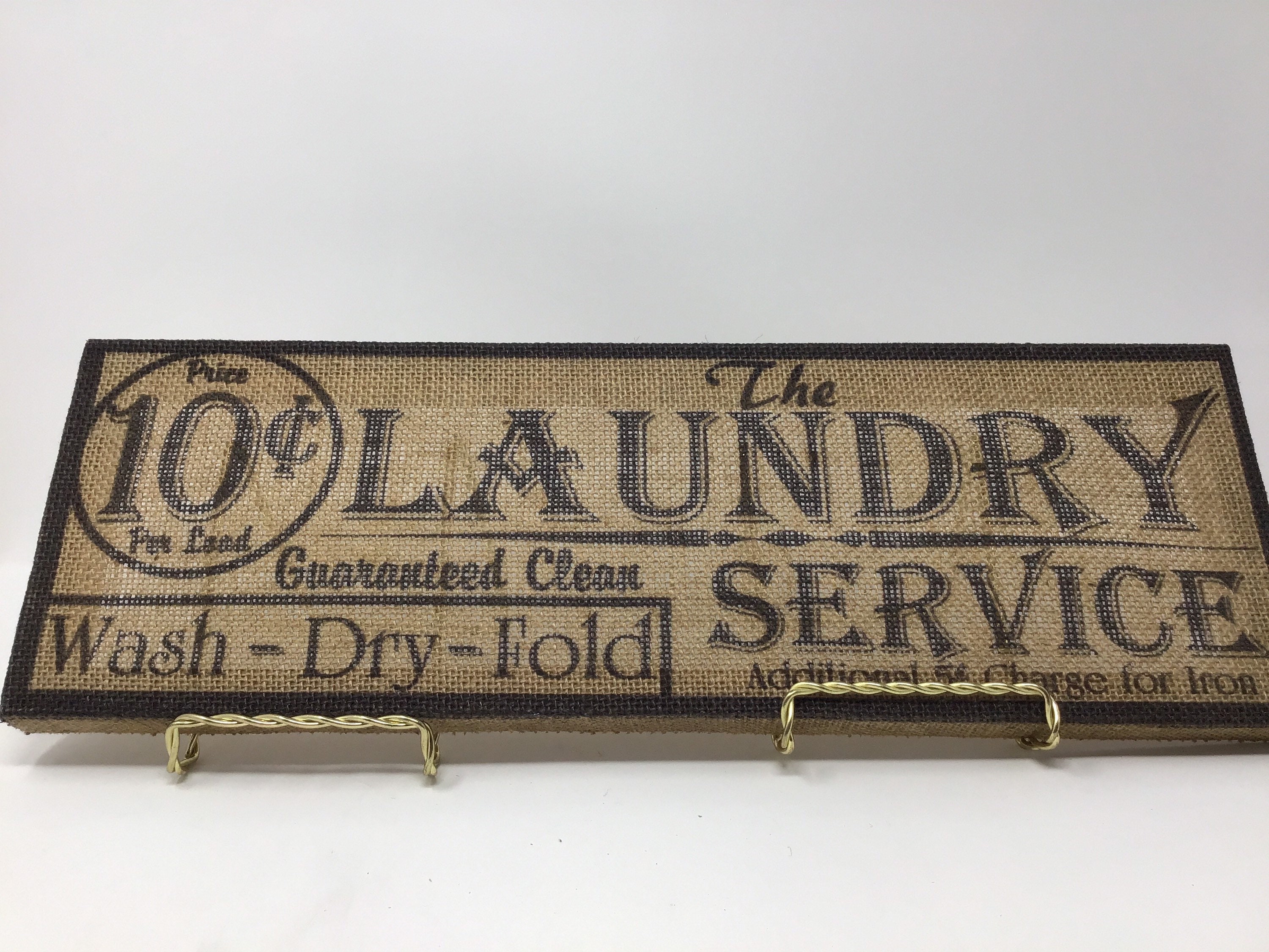 The Laundry Service Sign Wash Dry and Fold on Burlap With | Etsy