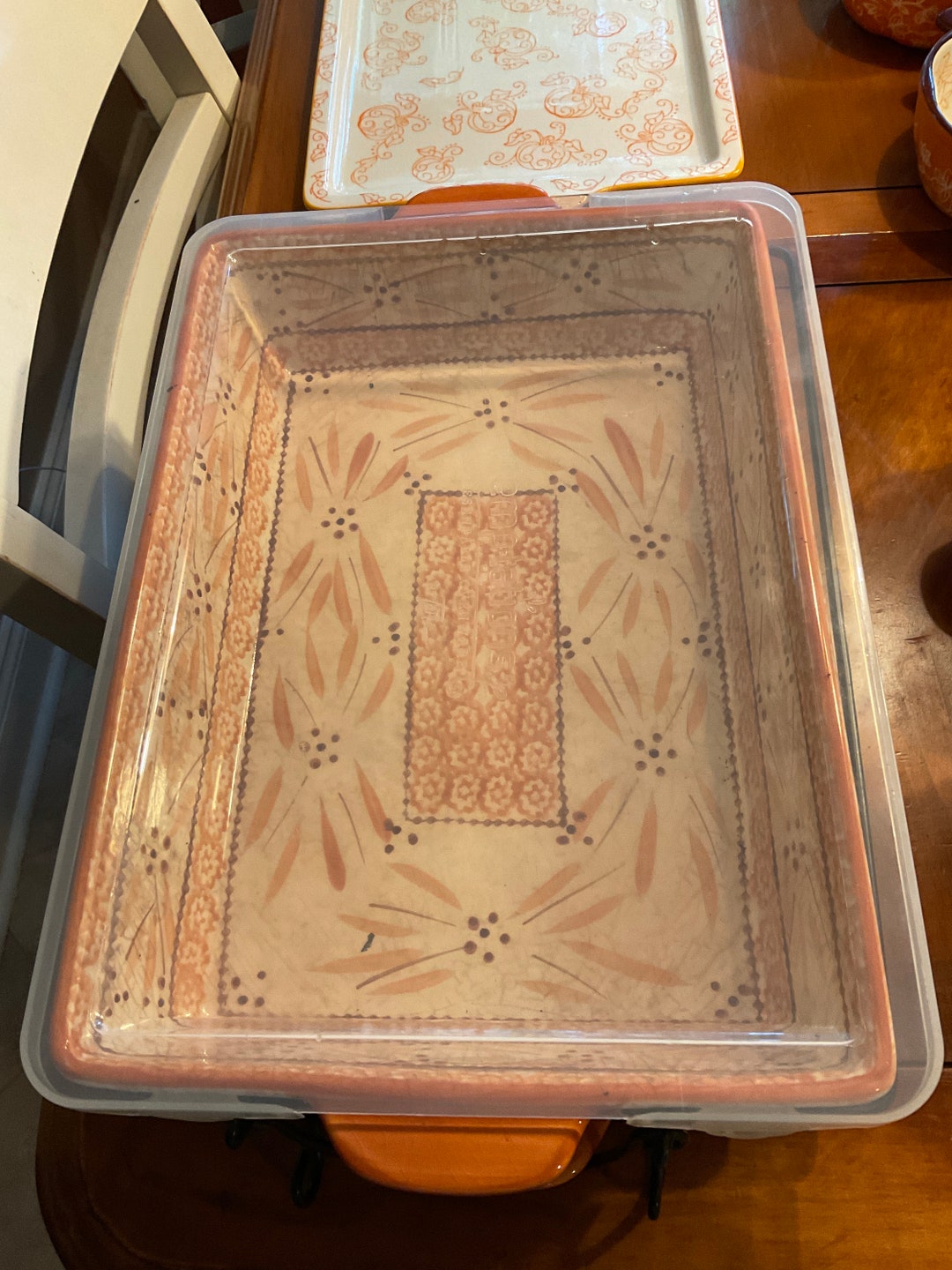 Old World Temptations Orange and Beige Patterns and Orange Lace ...