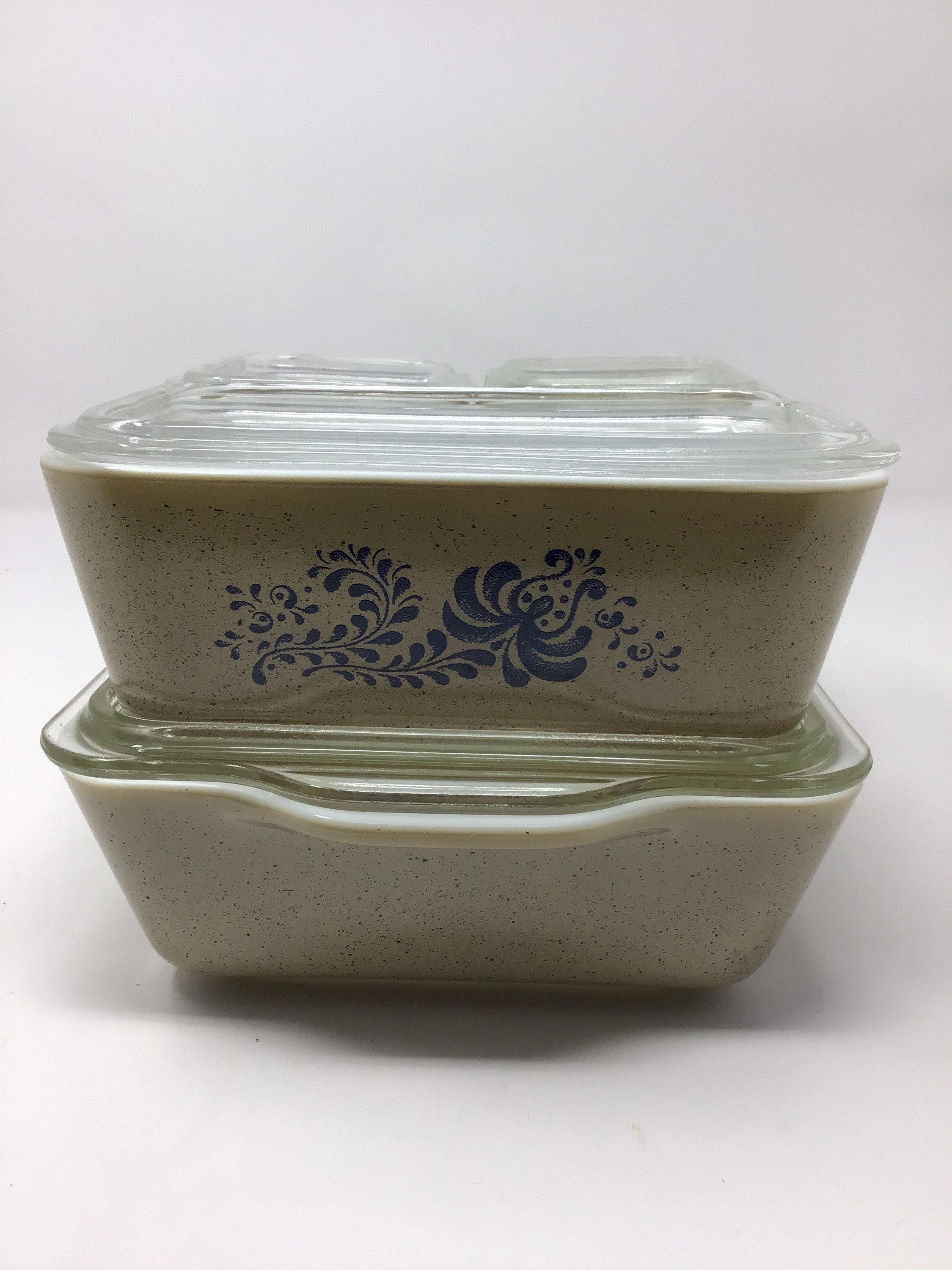 Vintage 1976 Pyrex Homestead Blue Pattern Set of 4 | Etsy