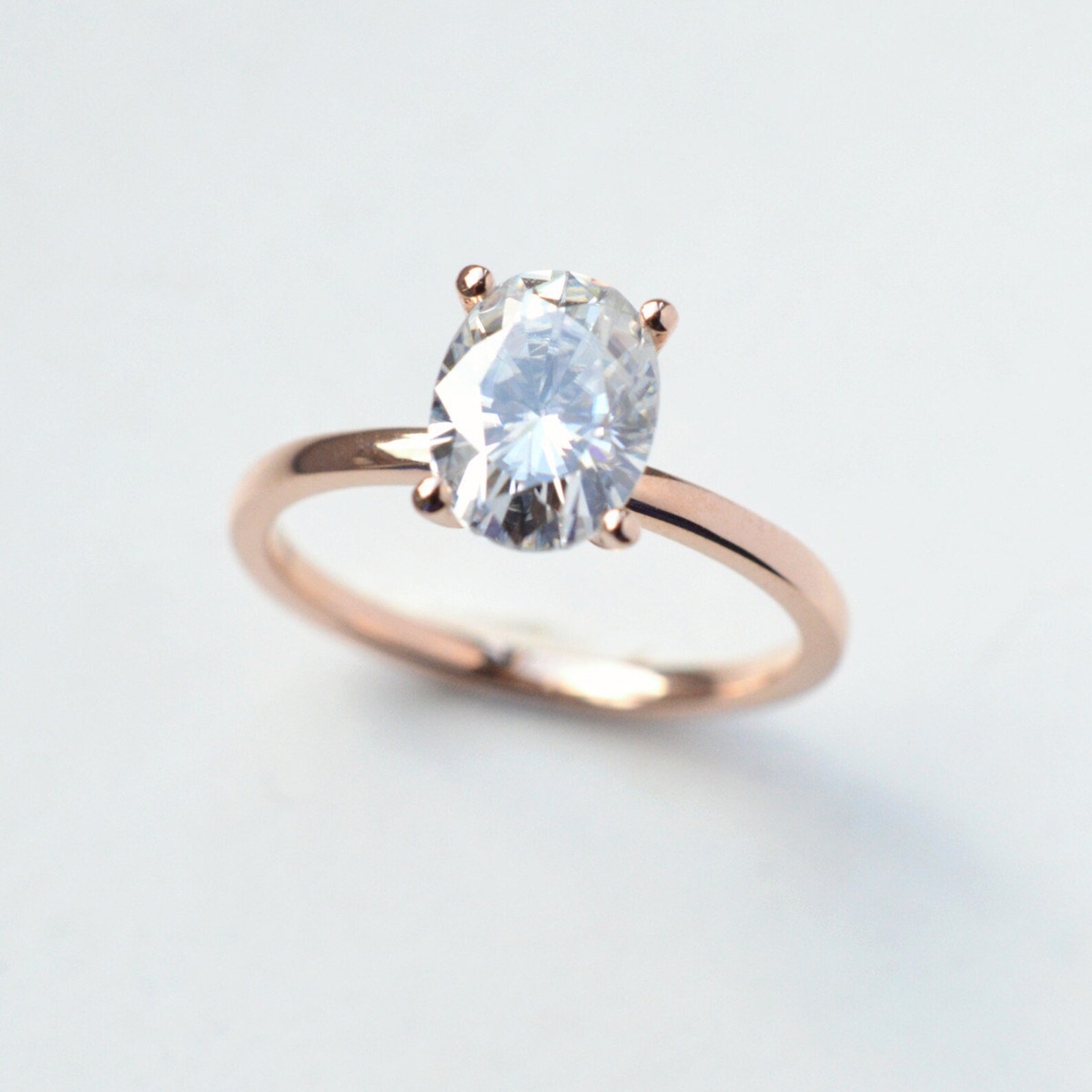 White Topaz Ring Natural White Topaz Oval Solitaire Ring | Etsy