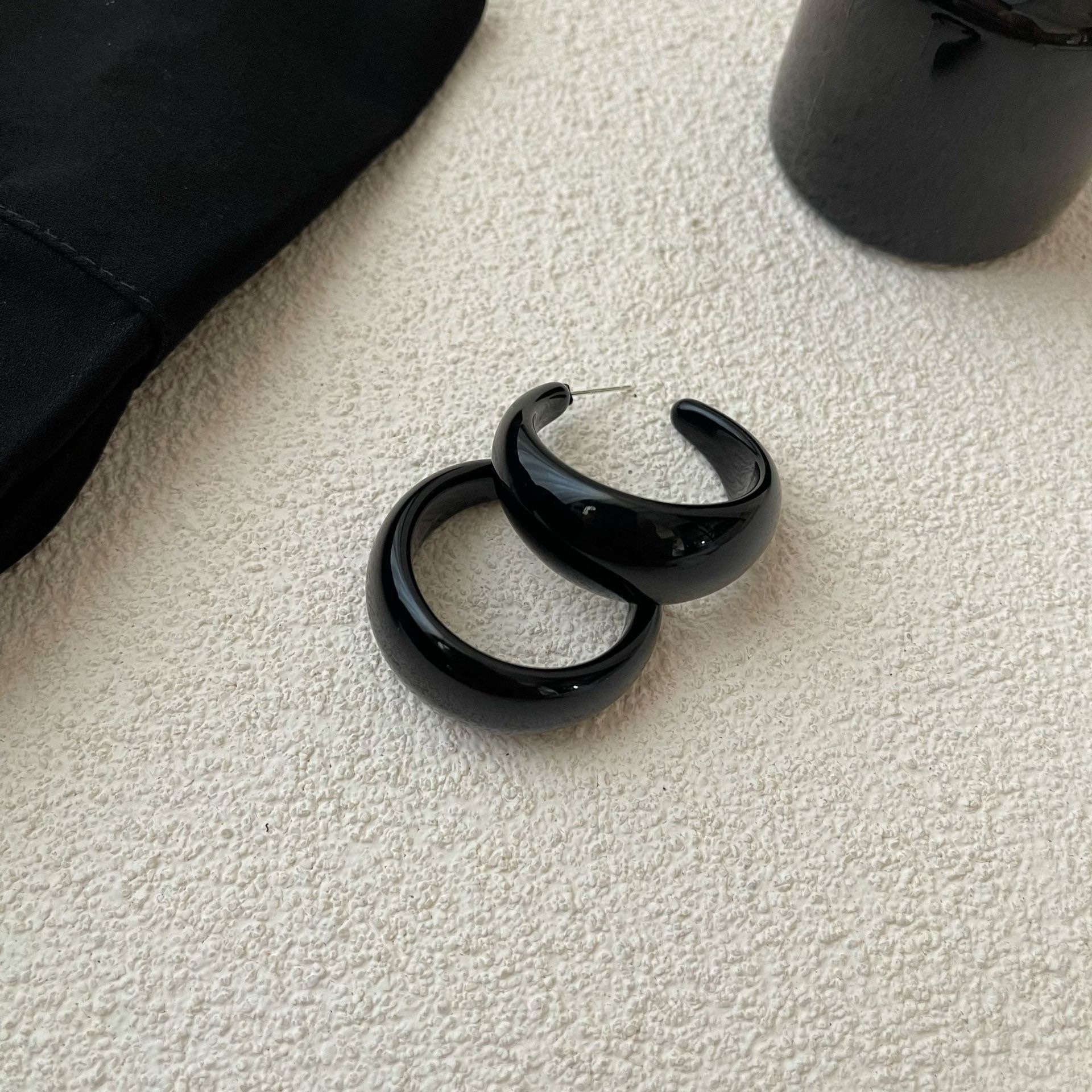 3.8cm Vintage Black Hoop Earrings Gifts for Her Big Hoop - Etsy