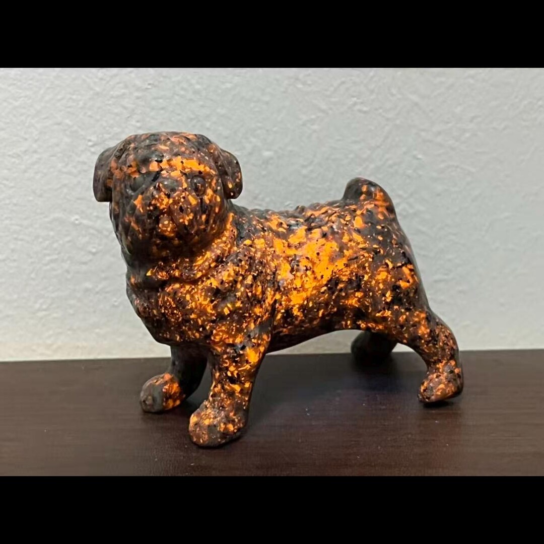 3inch Yooperlite Carved Pug, Flame Stone Pug, Crystal Pug Carving ...
