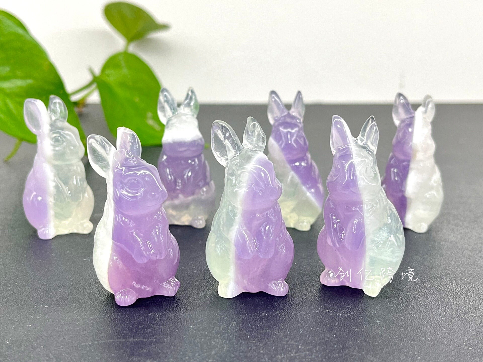 2 Natural Fluorite Carved Rabbitcrystal Rabbit - Etsy