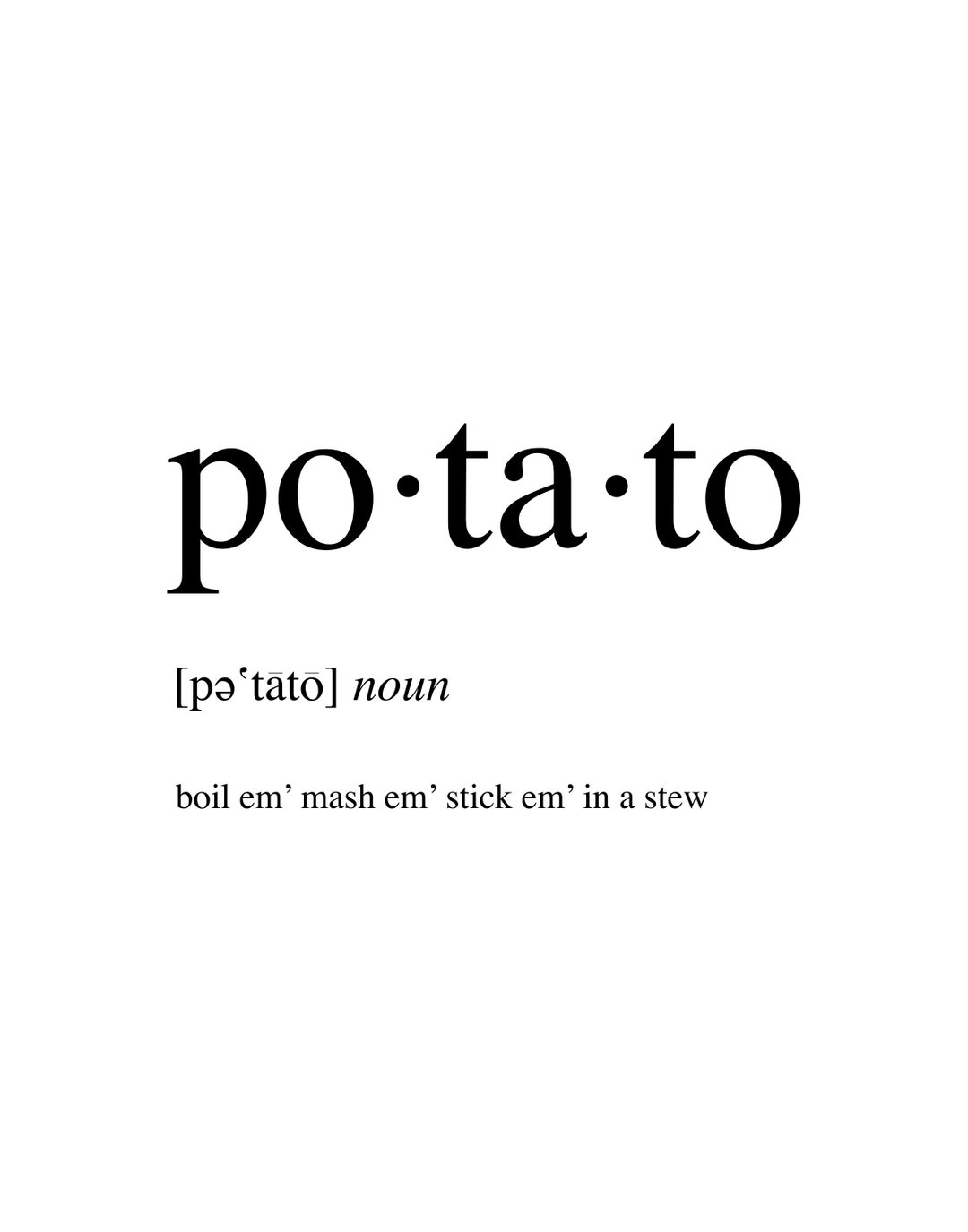 Potato Quote SVG, DXF & PNG File - Etsy