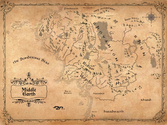Lord of the Rings Map 18 X 24 | Etsy