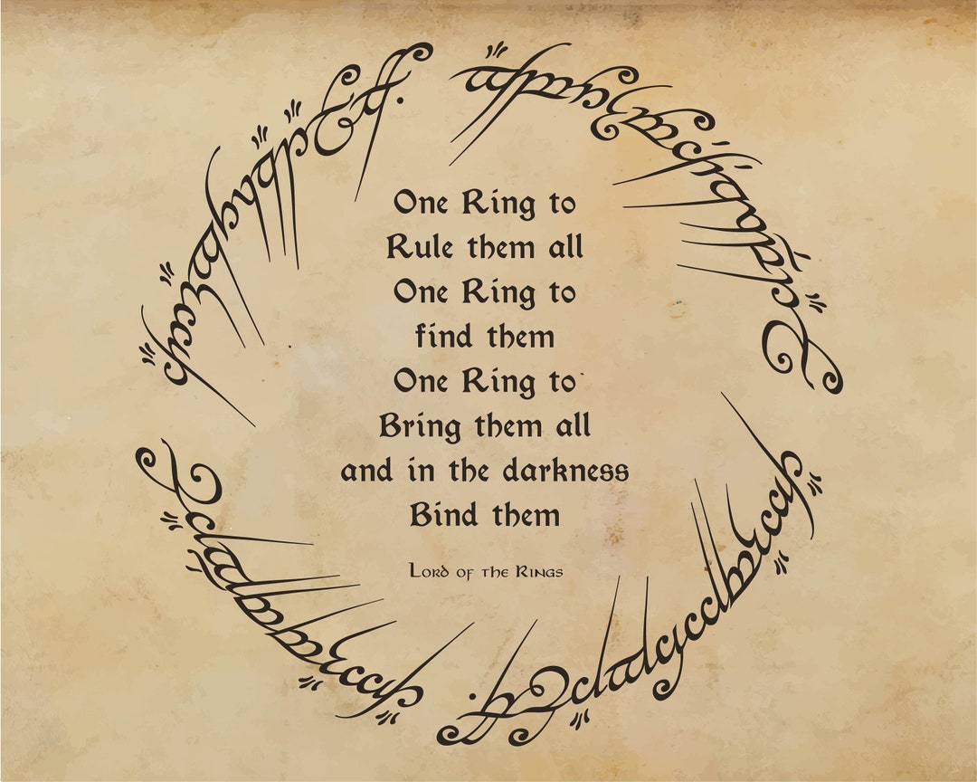 One Ring to Rule Them All Printable - 16 X 20 - Etsy