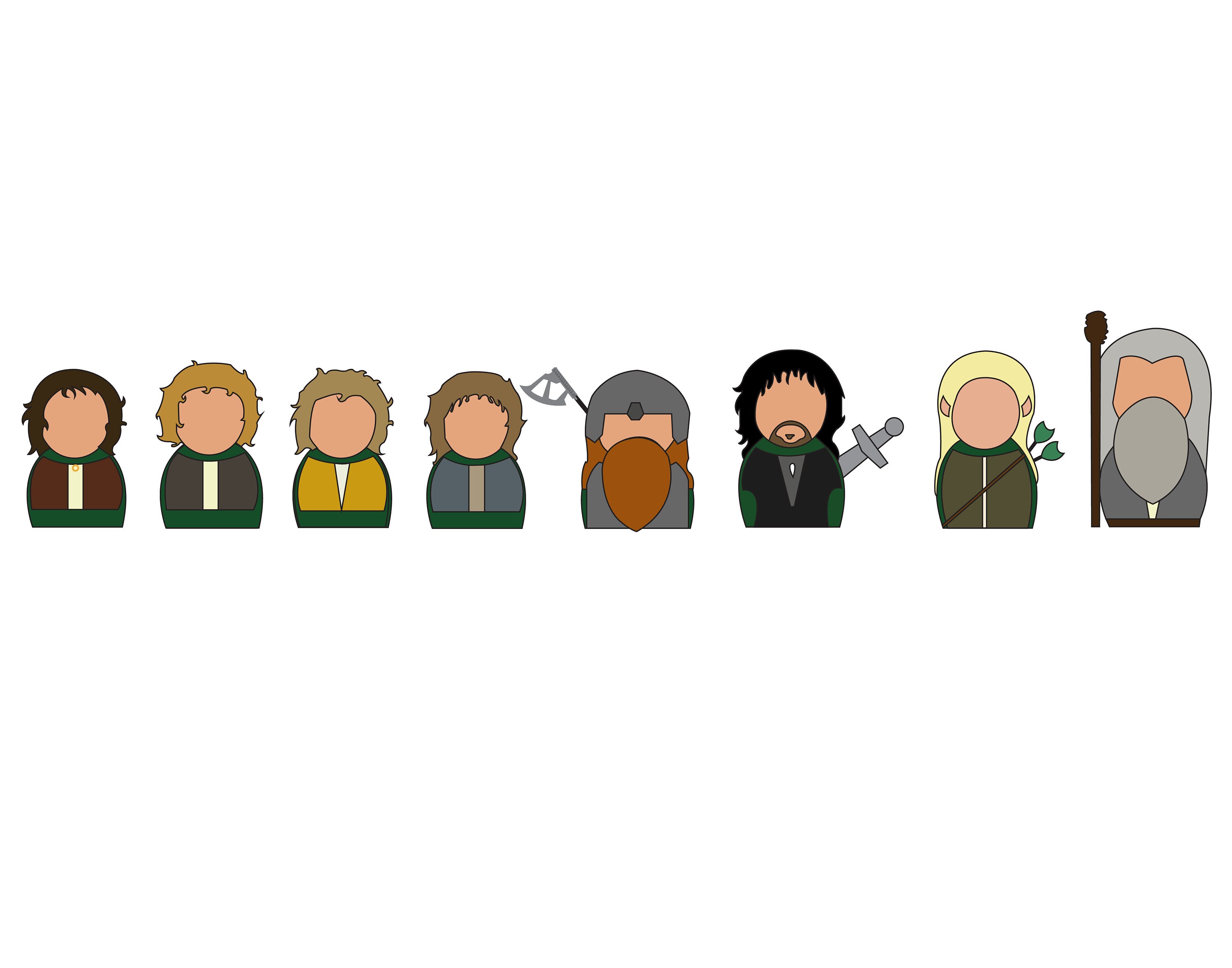 Lord of the Rings Characters SVG, JPEG & PNG Files - Etsy