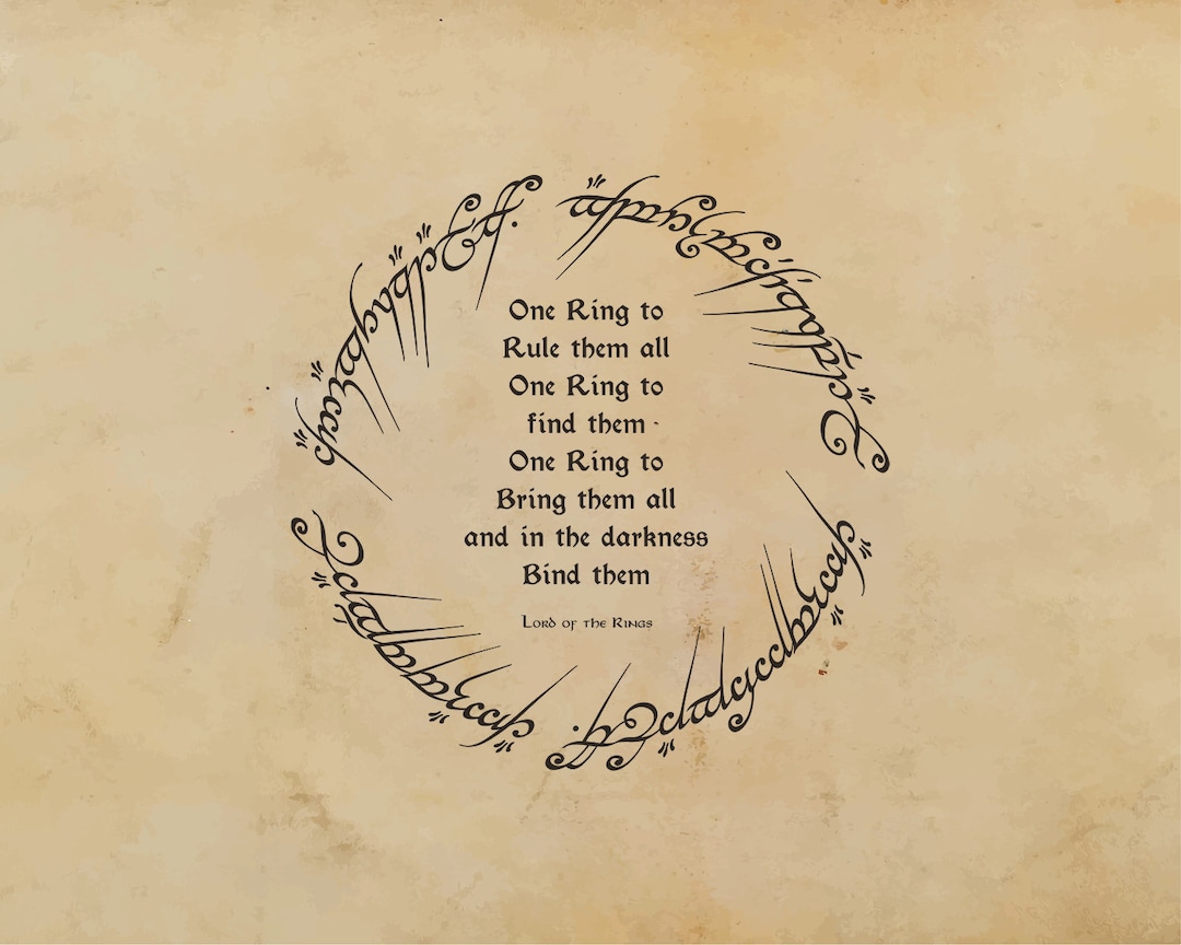The Hobbit Ring Poem
