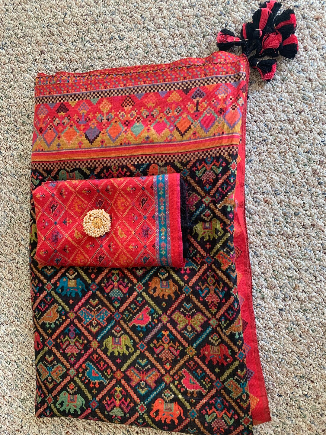 Black Kani Silk Saree - Etsy