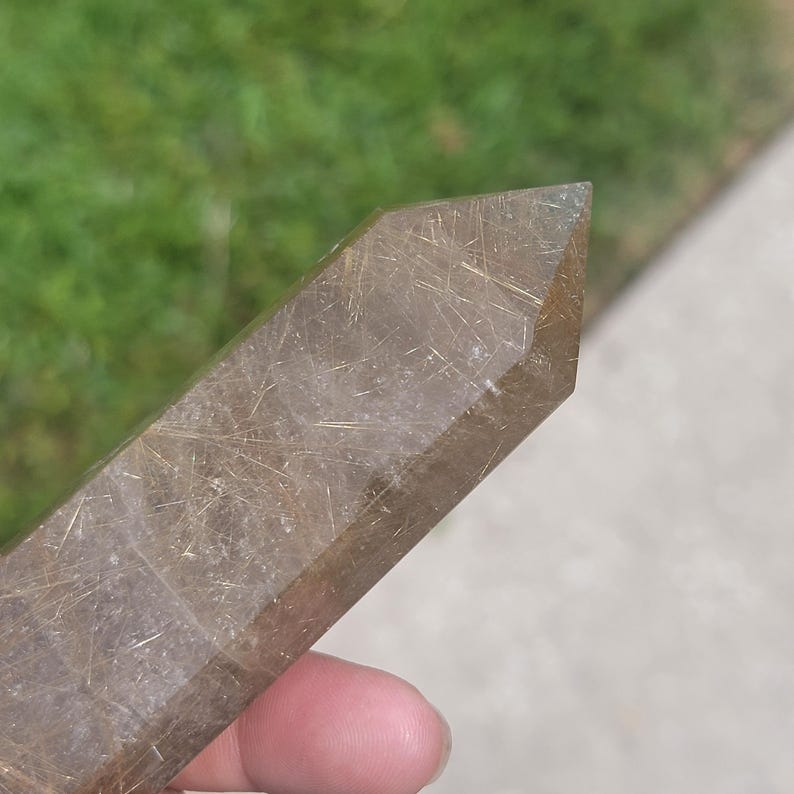 Large Golden Rutile Crystal Tower | Golden Rutilated Quartz Point ...