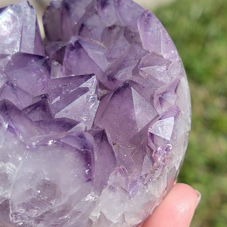Amethyst Cluster Sphere Stalactite Inclusion Purple Points Gift ...