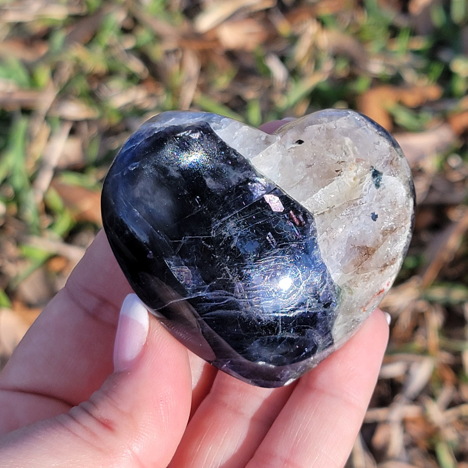 Crystals Iolite Sunstone Heart Gift for Her - Etsy