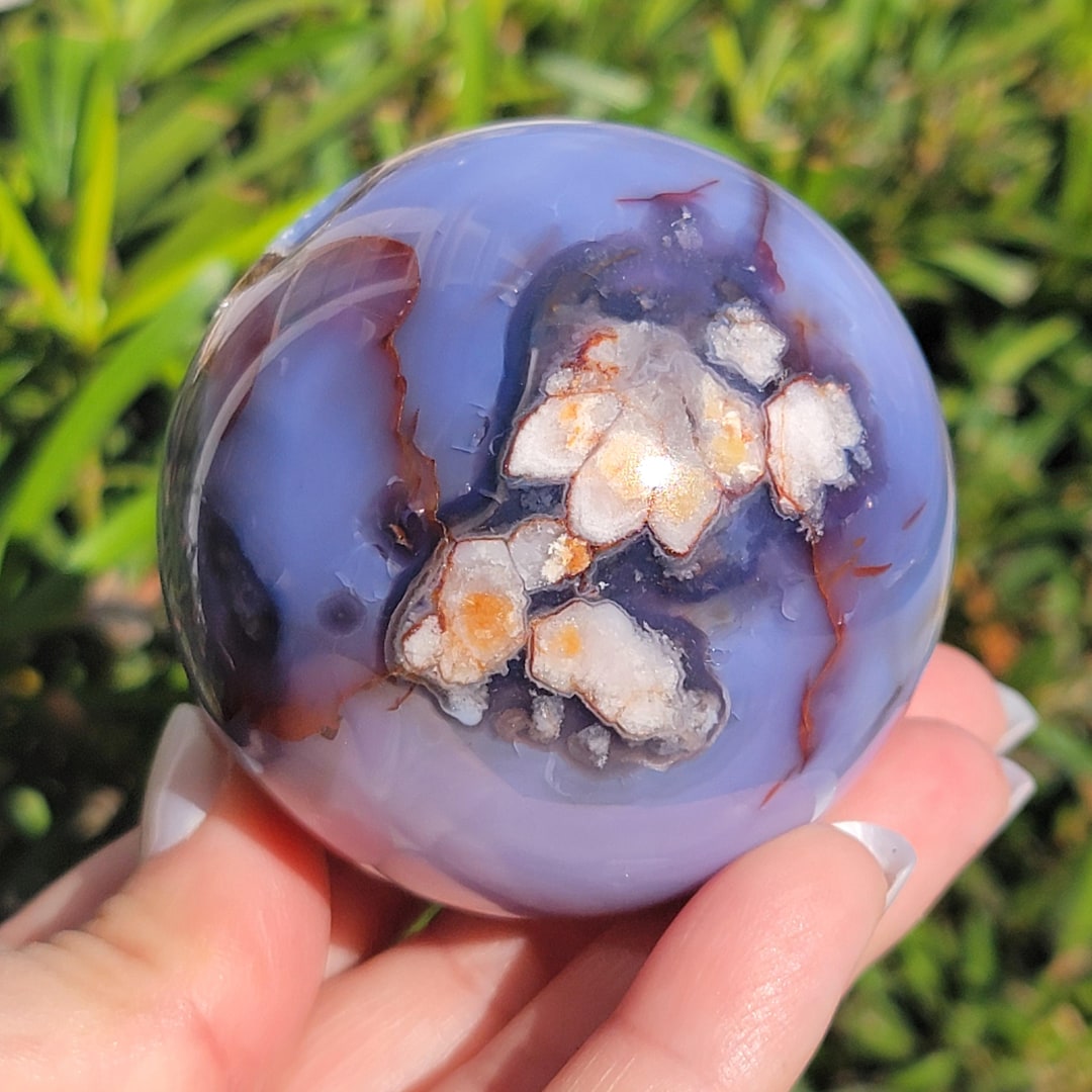 Crystals Blue Flower Agate Sphere Crystal Kristalle Gift for Her - Etsy