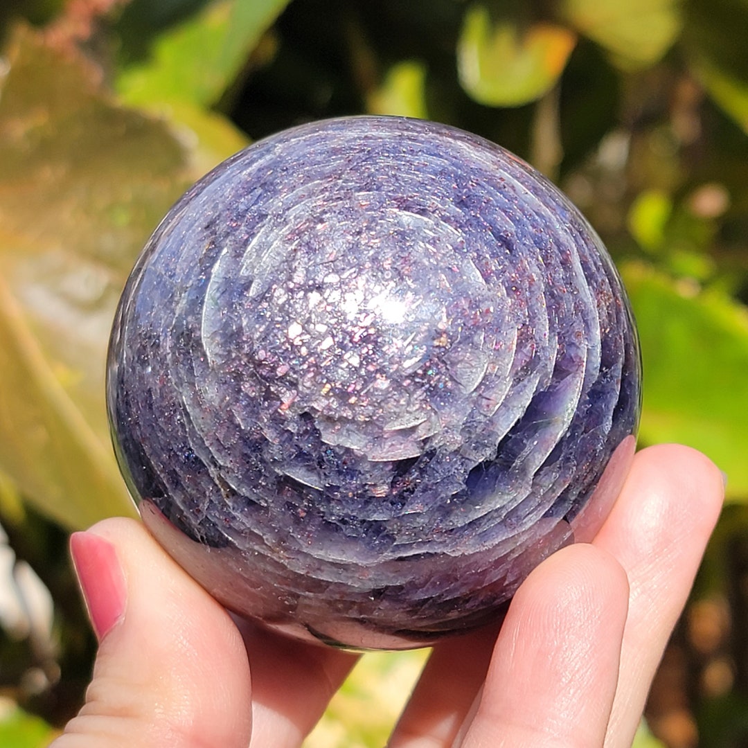 Iolite Sunstone Crystal Sphere Confetti Rainbow Lattice - Etsy