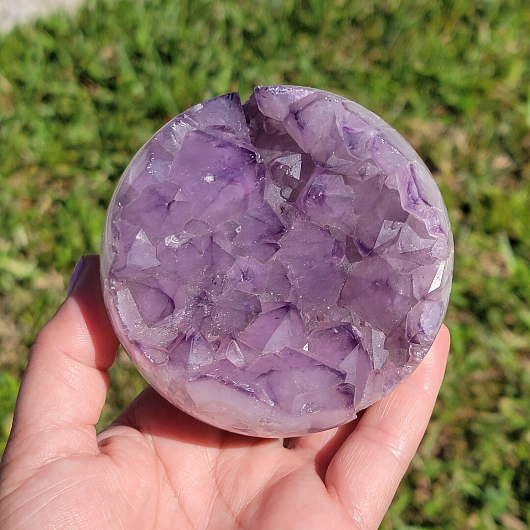 Amethyst Cluster Sphere Stalactite Inclusion Purple Points Gift ...