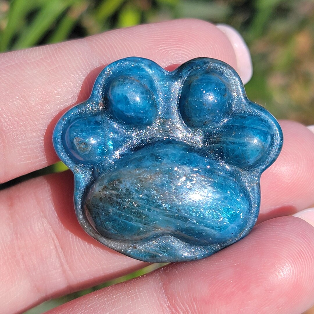Crystals Apatite Dog Cat Paw Blue Crystal Kristalle Gift for Her - Etsy