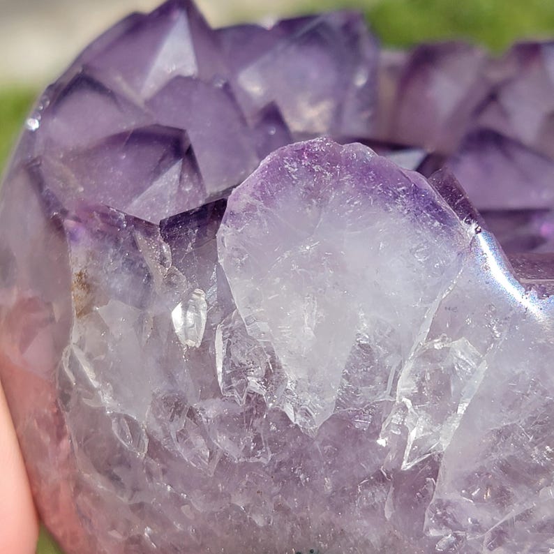 Amethyst Cluster Sphere Stalactite Inclusion Purple Points Gift ...