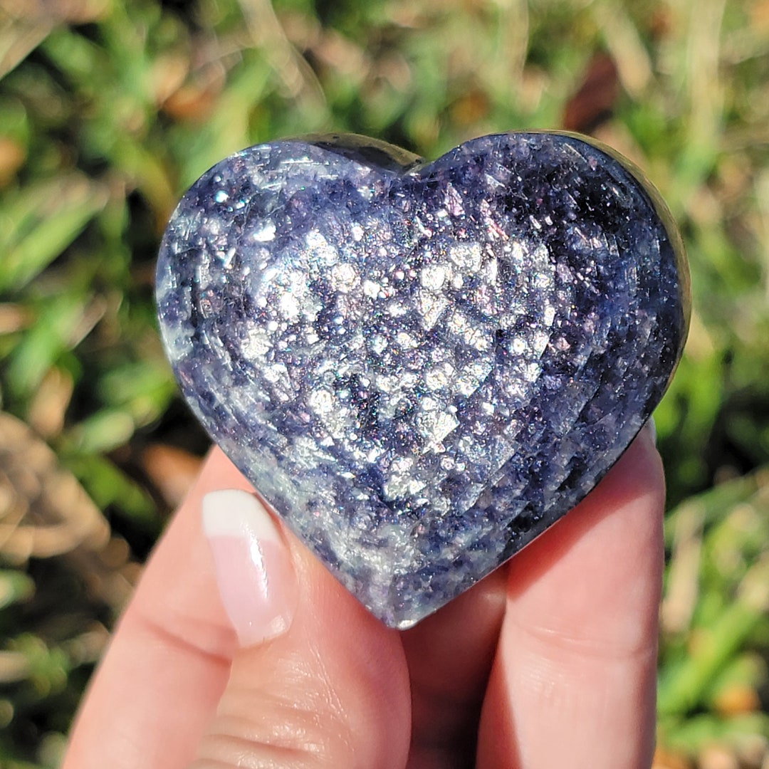 Crystals Iolite Sunstone Heart Gift for Her - Etsy