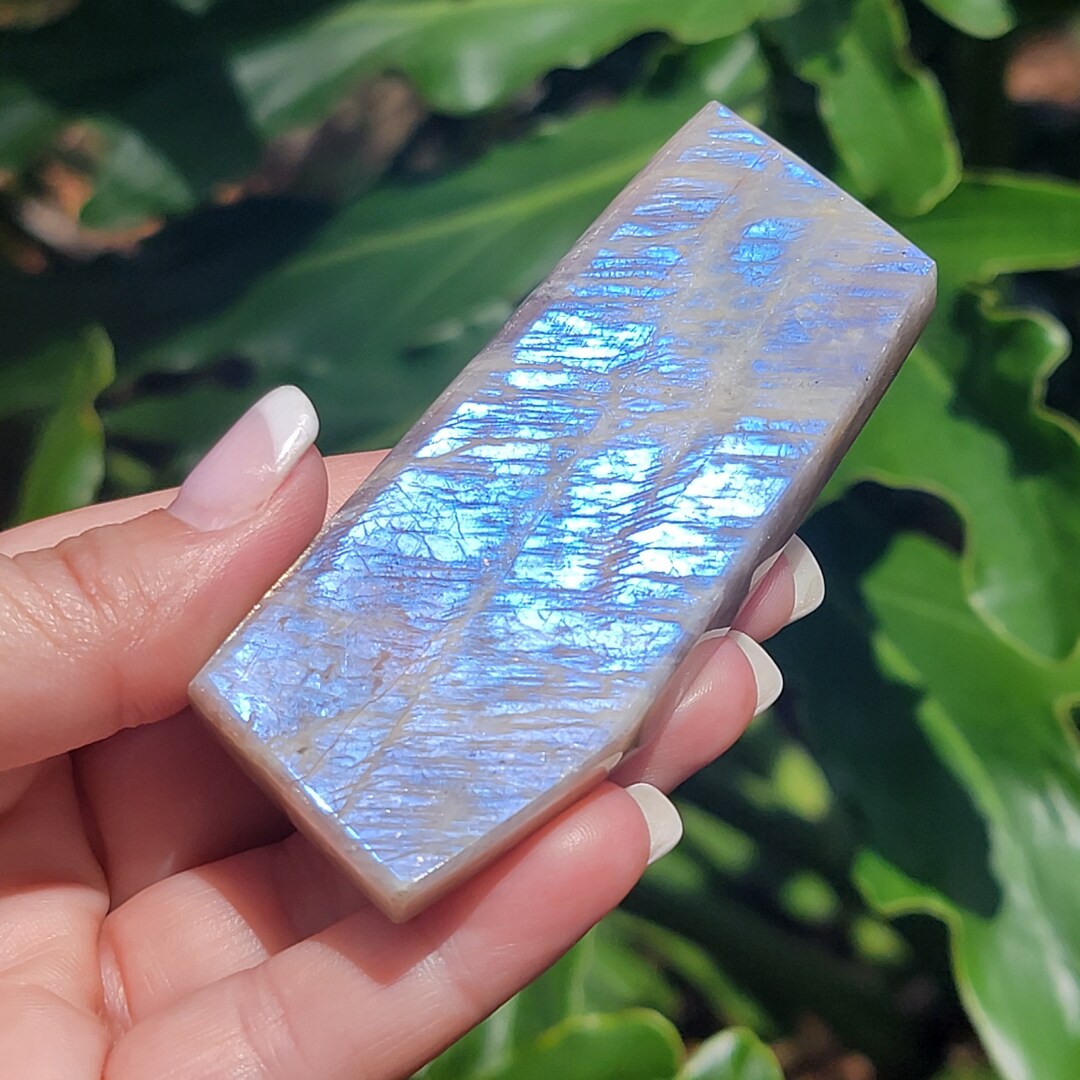 Crystals Moonstone Sunstone Slab Freeform AMAZING Blue Flash - Etsy