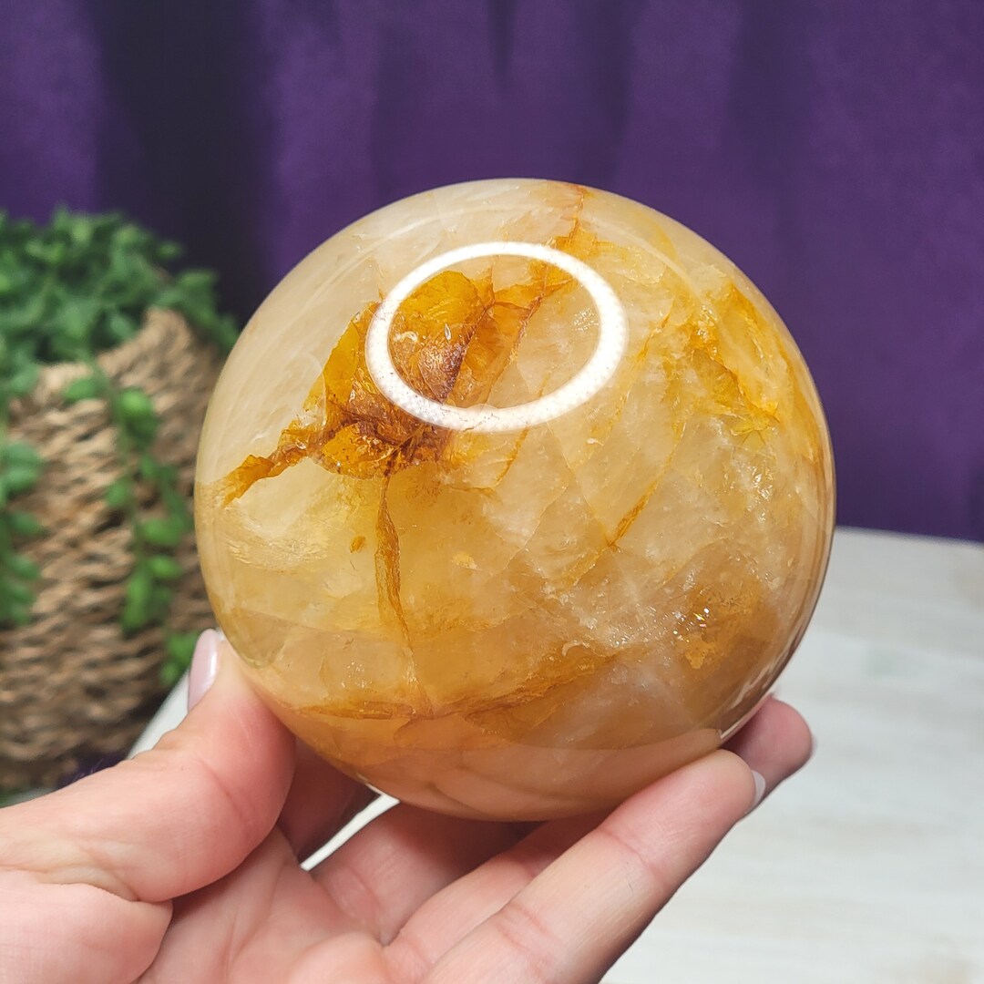 Crystals Quartz Golden Healer Sphere Kristalle Gift for Her - Etsy