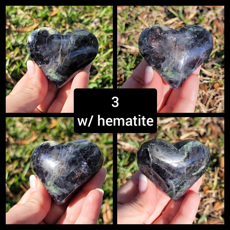 Crystals Iolite Sunstone Heart Gift for Her - Etsy