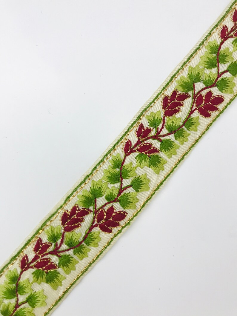 Floral Paisley Indian Embroidered Border Crafting Sewing Decorative ...