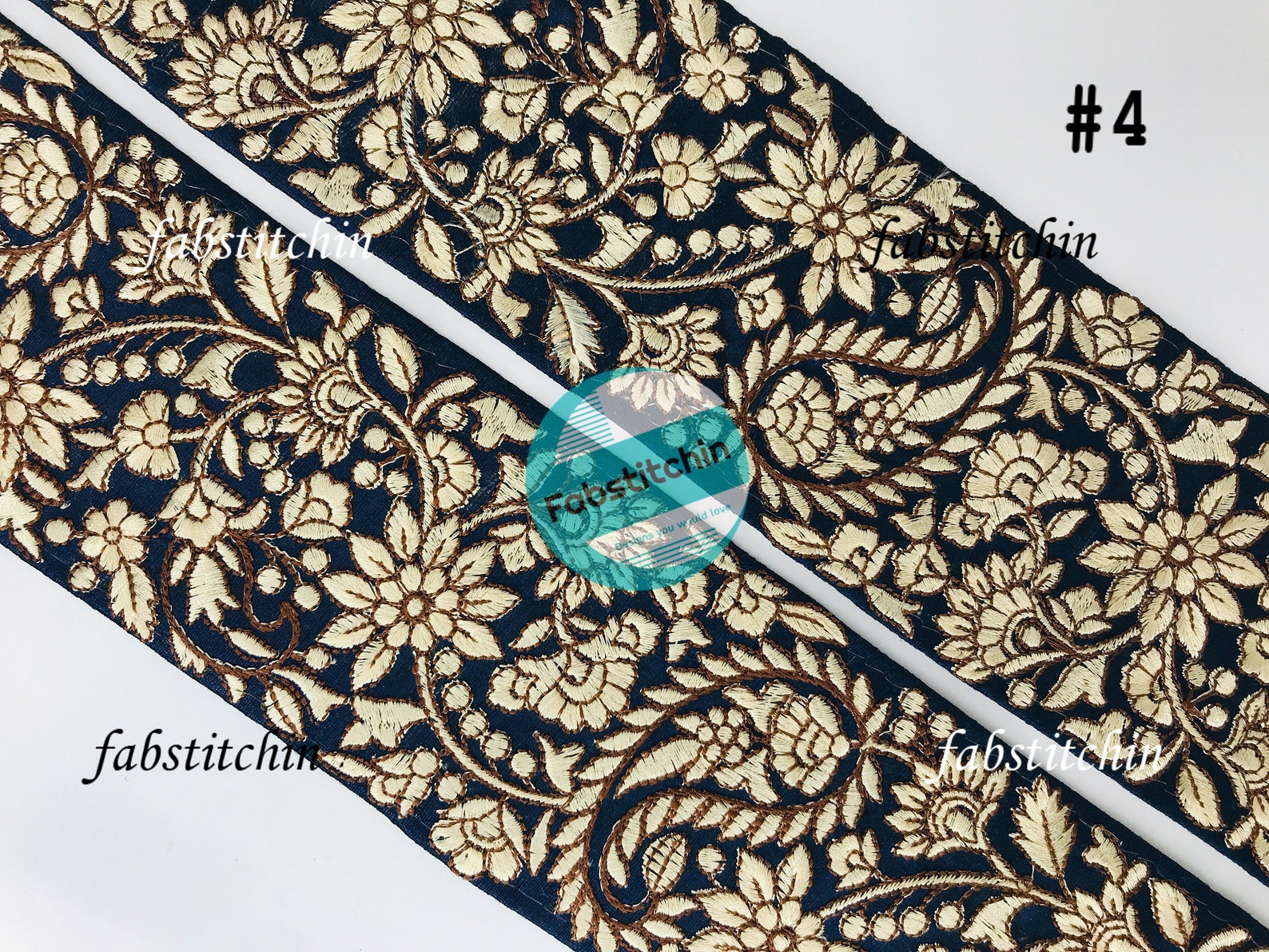 9 Yards Wholesale Indian Thread Embroidery Fabric Trim - Etsy