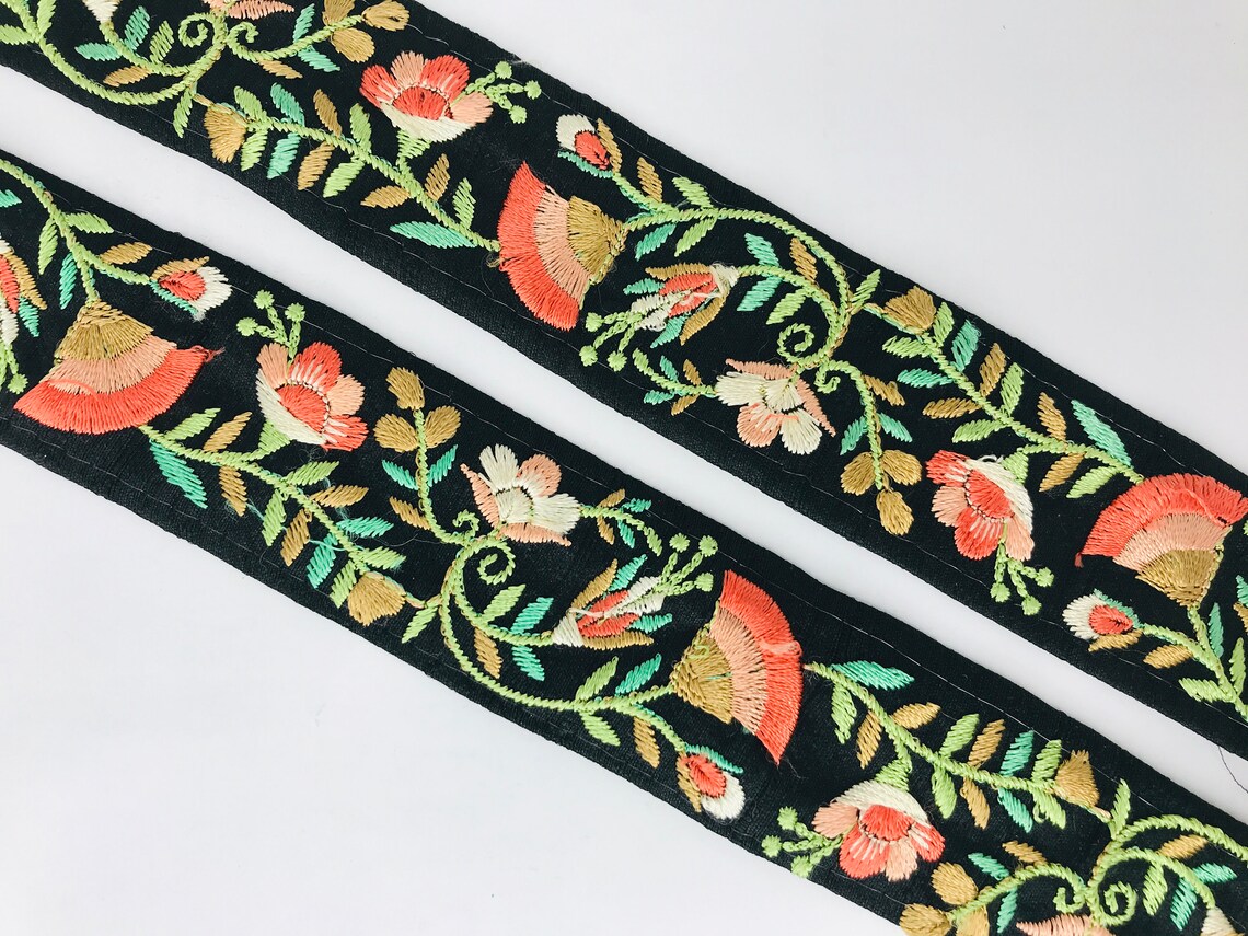 Multi-colored Bohemian Fabric Trim-art Quilt Table Runner-embroidered ...