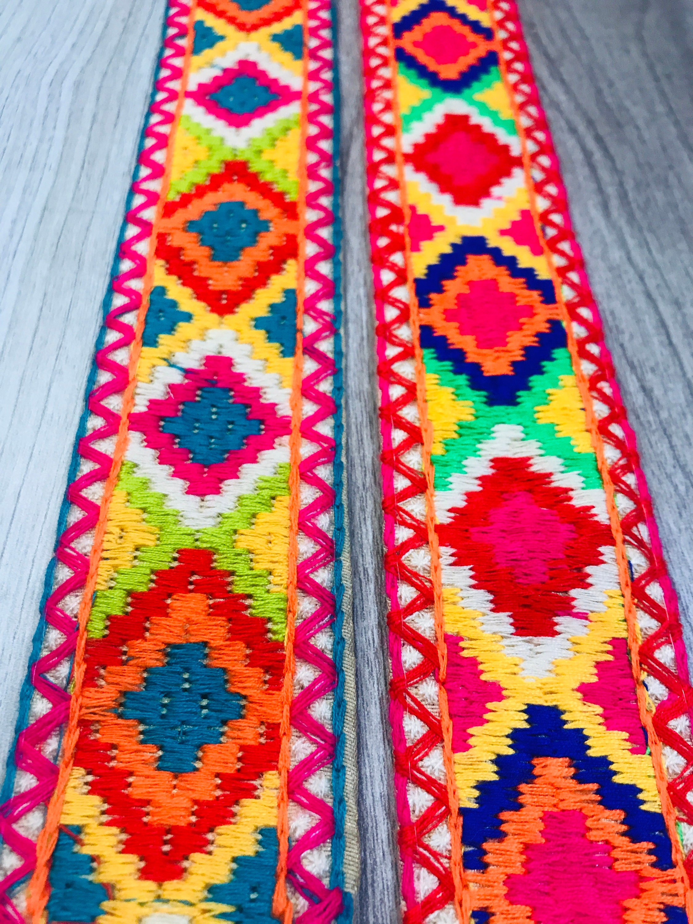 Embroidered Design Trim Multicolored Embroidered Trim Sari - Etsy