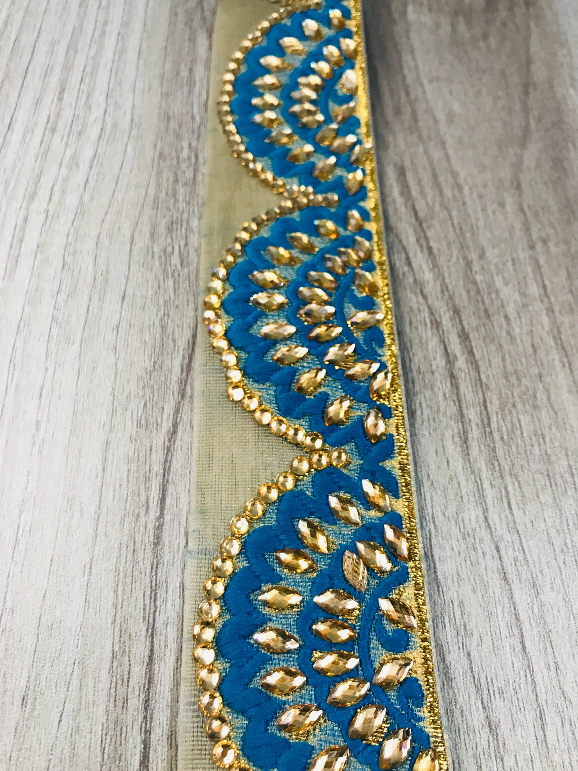 Floral Design Embroidered Net Fabric Lace Floral Fabric Trim | Etsy