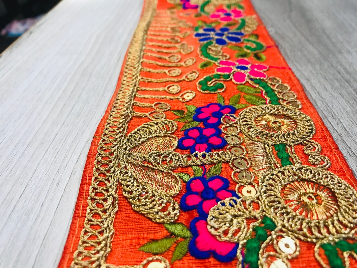 Indian Laces, Bohemian Style Gold Lace, Sari Borders, Silk Saree Laces ...