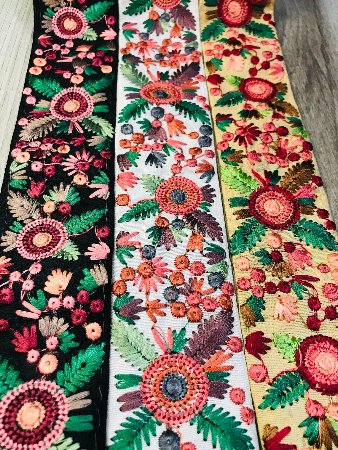 Floral Fabric Trim Embroidered Border Crafting Sewing - Etsy