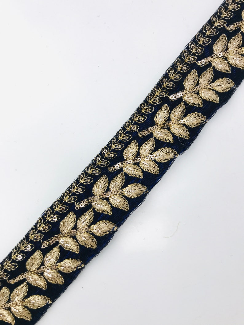 Beautiful Floral Embroidered Velvet Fabric Border Ribbons - Etsy