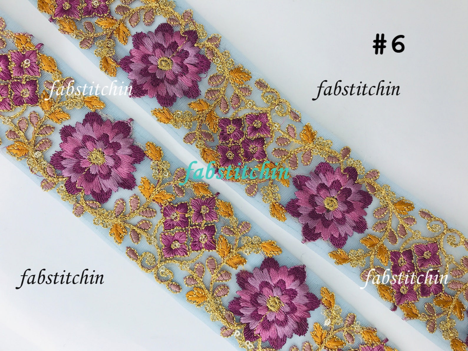 Floral Net Fabric Trim-Multi Colour Embroidered Sari | Etsy