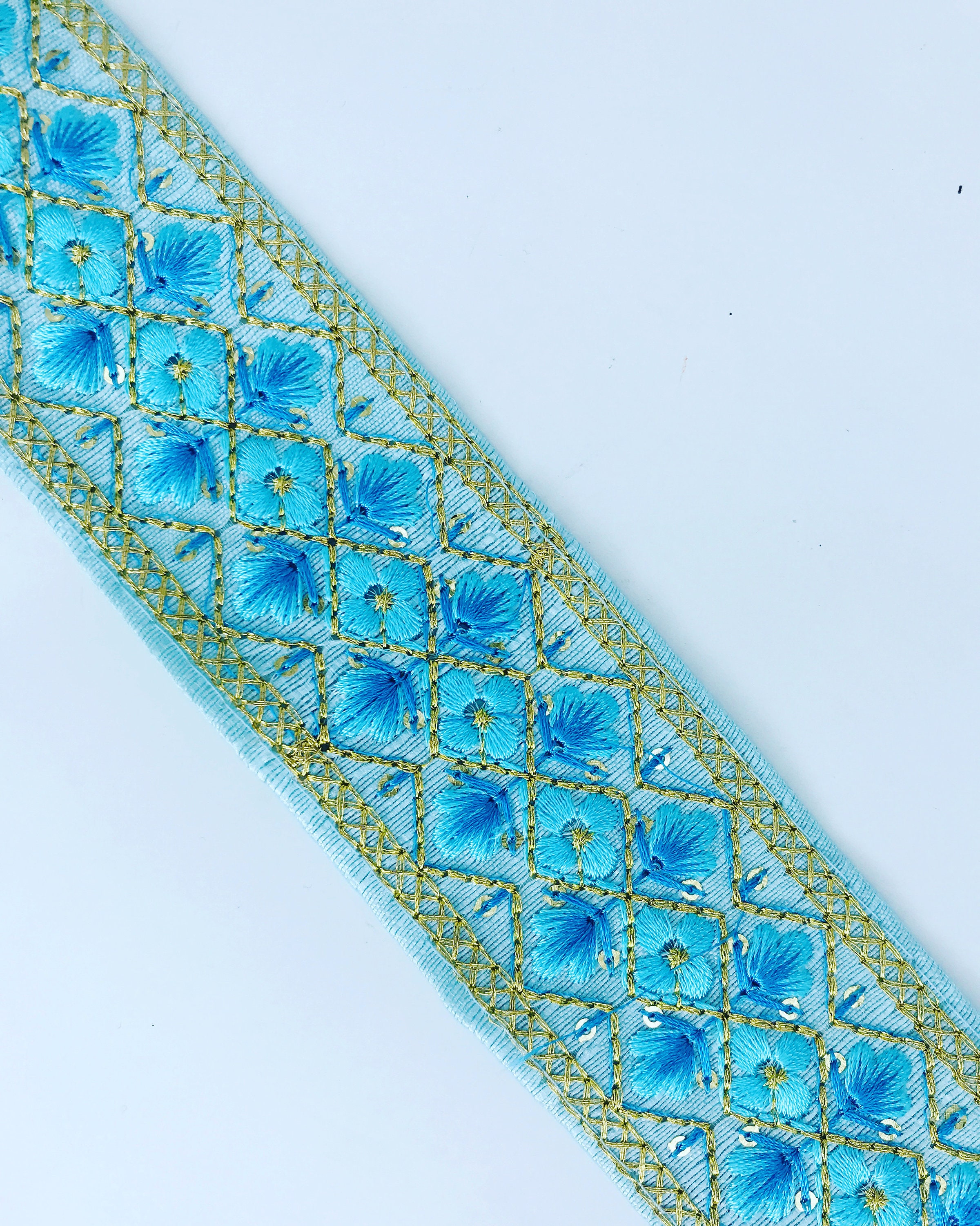 9 Yards Indian Embroidered Trim Embroidery Trimmings Saree - Etsy