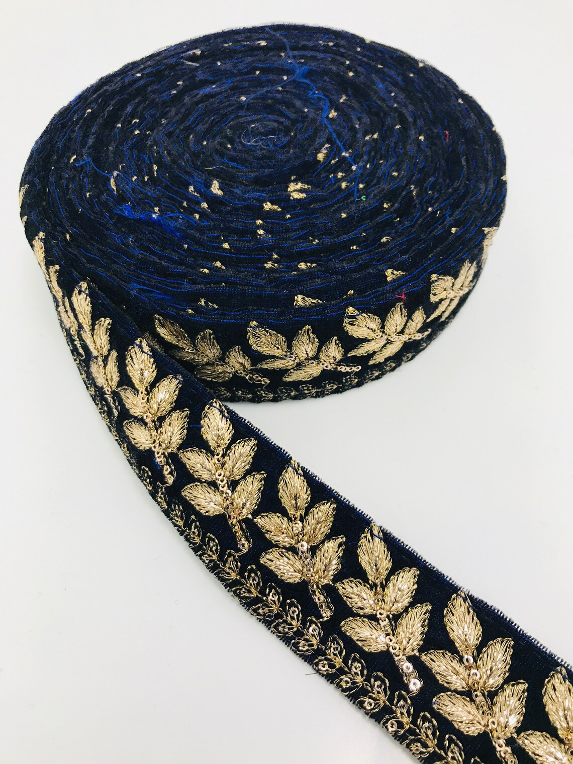 Beautiful Floral Embroidered Velvet Fabric Border Ribbons - Etsy