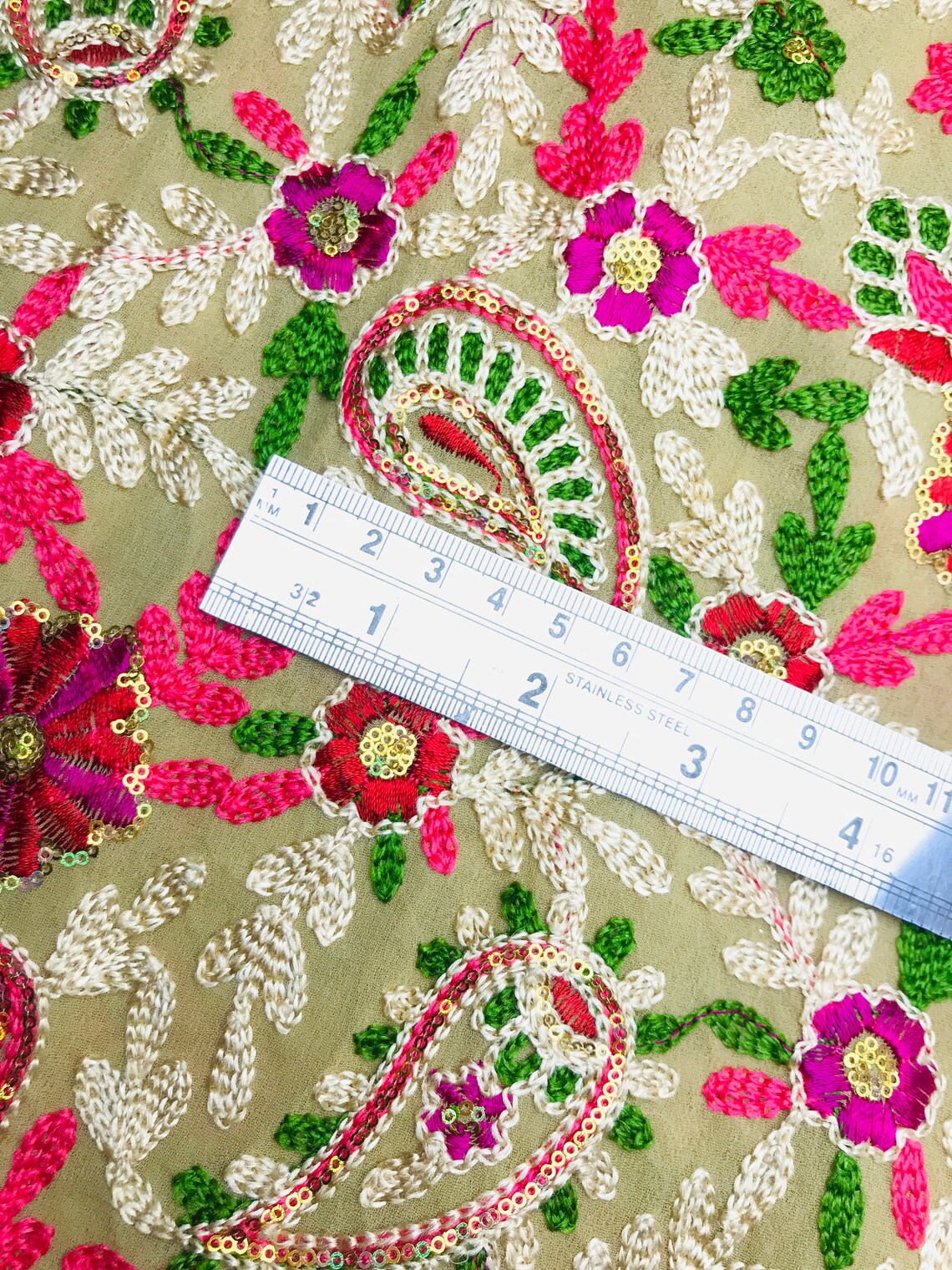 Half Yard Floral Embroidered Georgette Fabric Indian Lehenga - Etsy