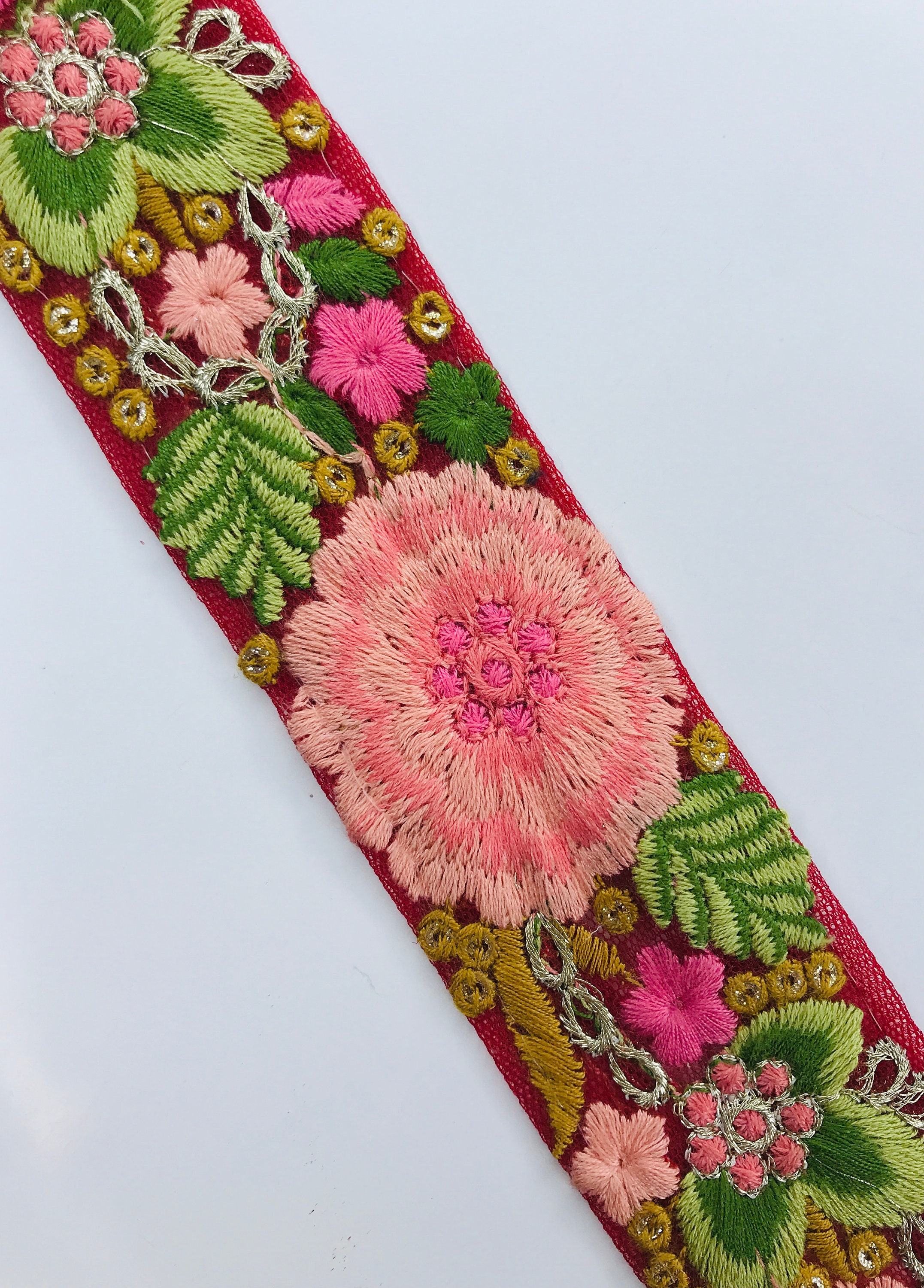 Floral Embroidered Net Fabric Border Ribbons Laces Trims - Etsy