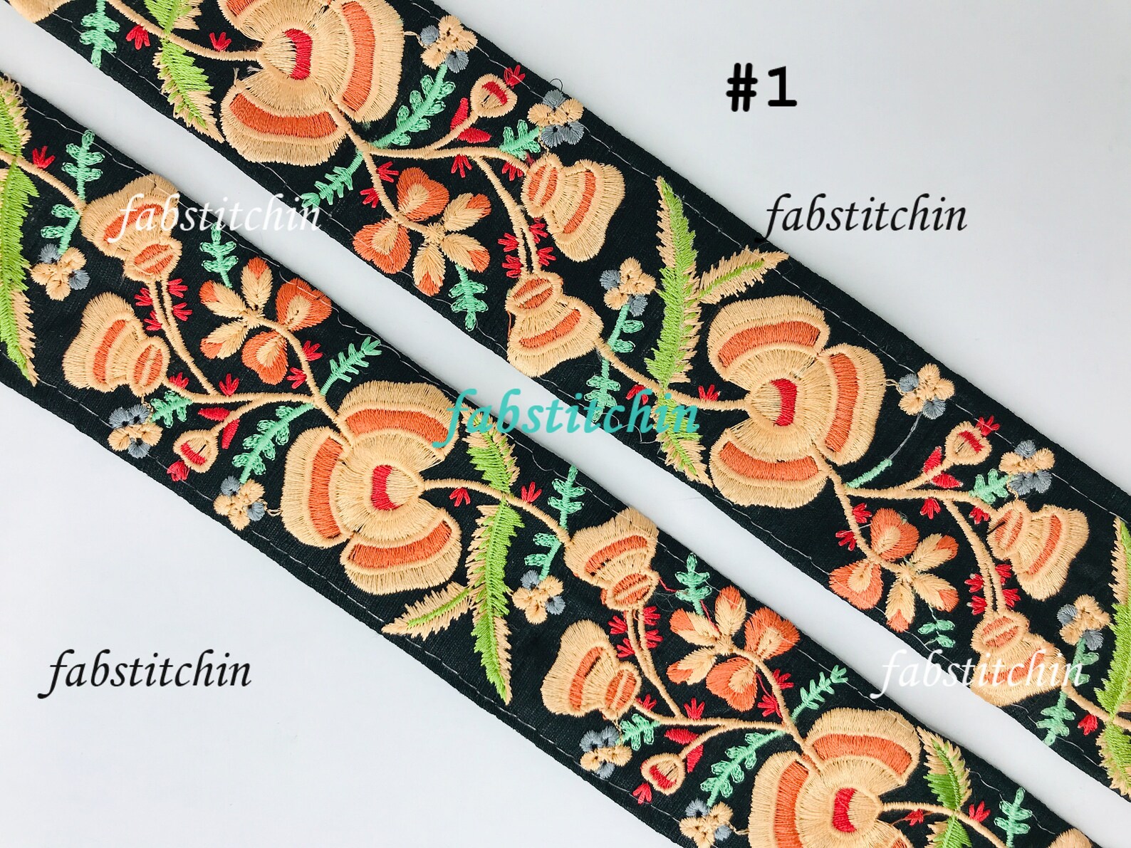 Multi-colored Bohemian Fabric Trim-art Quilt Table Runner-embroidered ...
