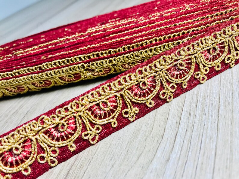 Decorative Indian Laces Sari Border Embroidered Crafting Ribbon Trim ...