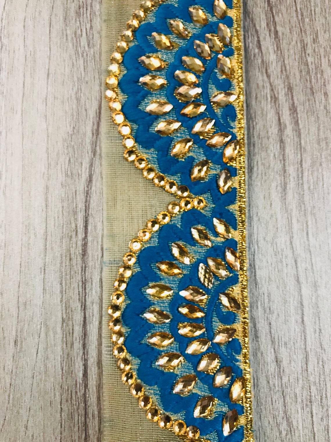 Floral Design Embroidered Net Fabric Lace Floral Fabric Trim | Etsy