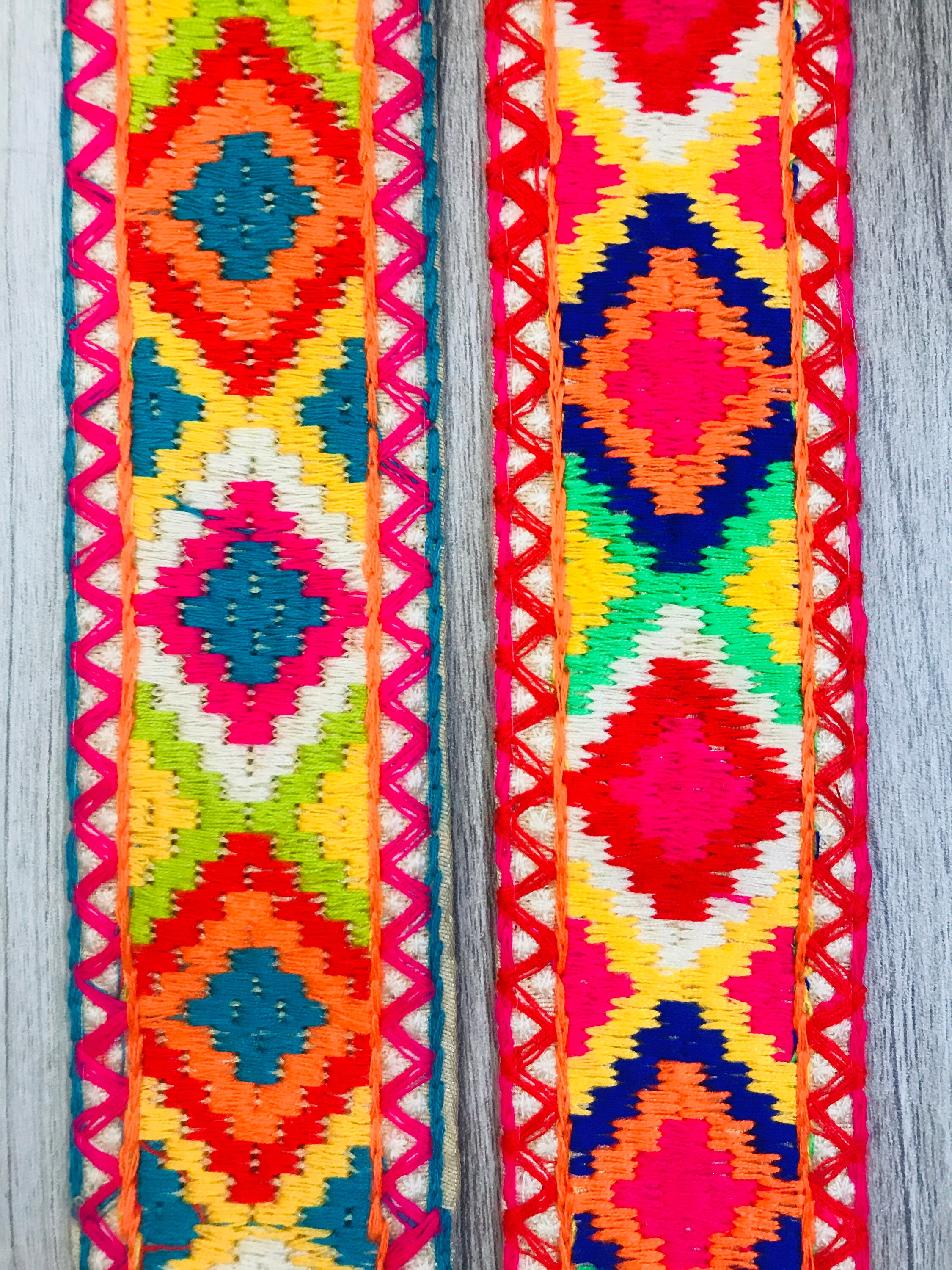 Embroidered Design Trim Multicolored Embroidered Trim Sari - Etsy