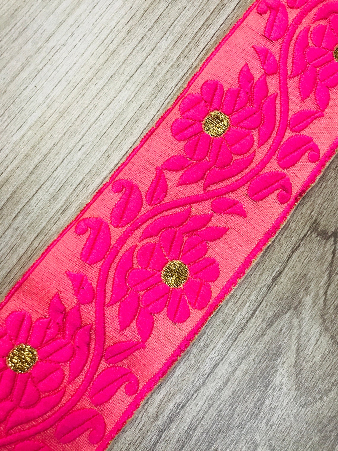 Floral Design Beautiful Trim Embroidered Border Crafting Sewing ...