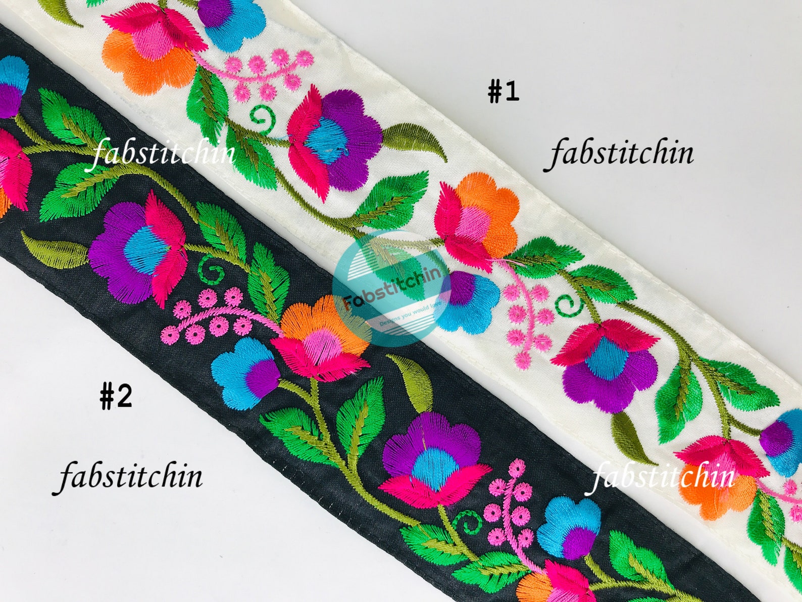 Floral Sari Fabric Trim-multi Colour Embroidered Sari Border-silk Sari ...