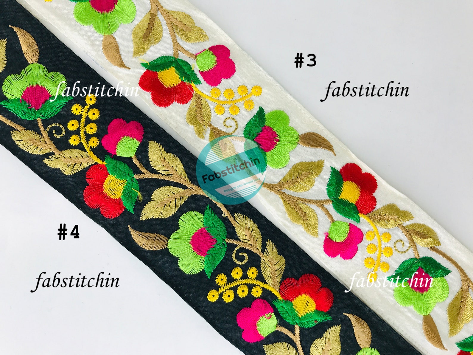 Floral Sari Fabric Trim-multi Colour Embroidered Sari Border-silk Sari ...