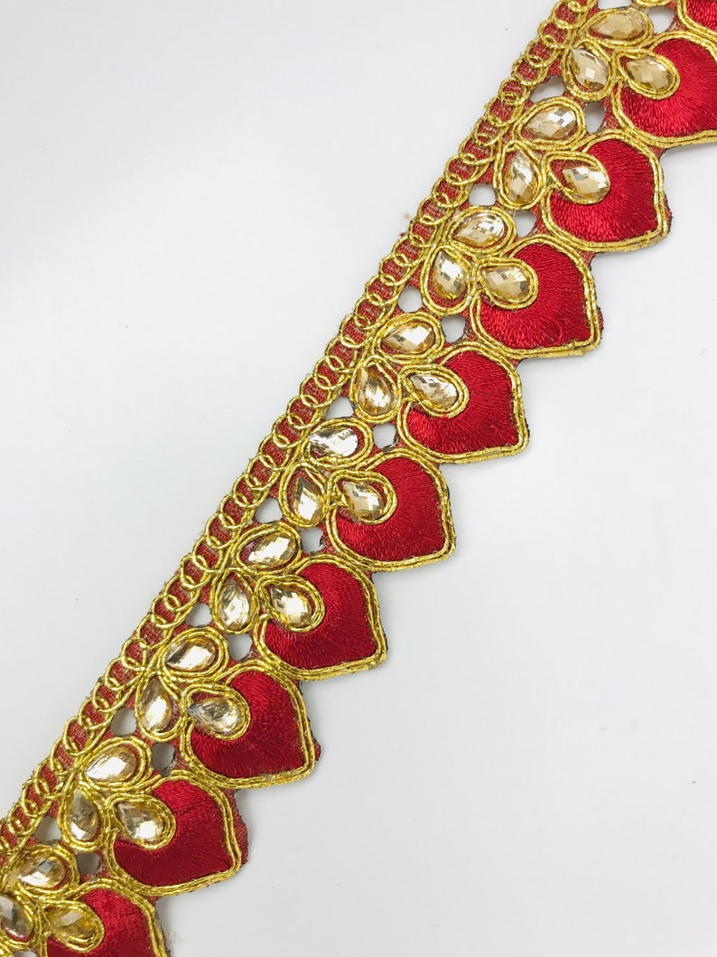 Golden Shiny Embroidered Floral Border Ribbons Laces Trims - Etsy