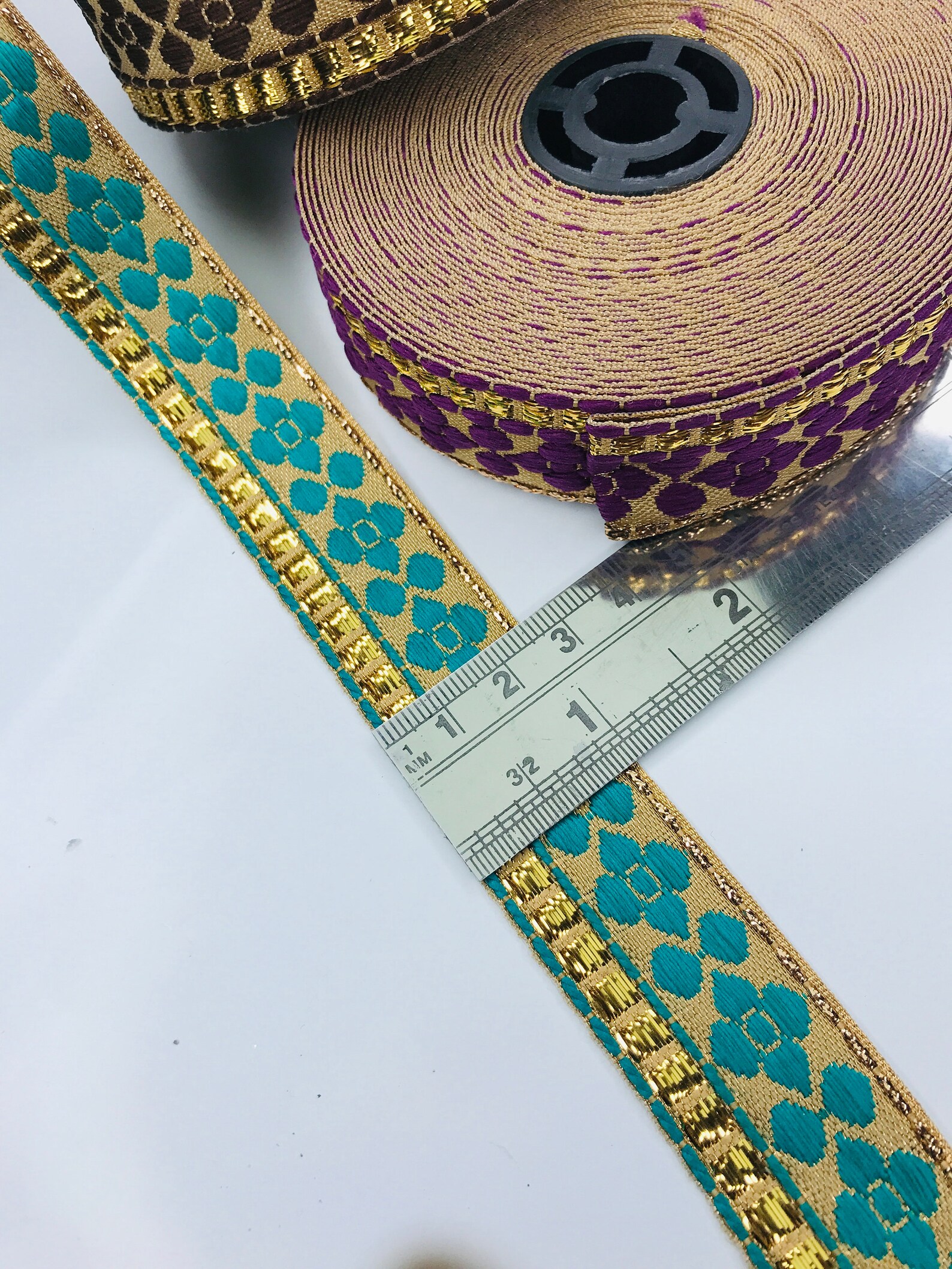 9 Yards Indian Jacquard Trim Sari Border Trimmings Decorative Ribbon ...