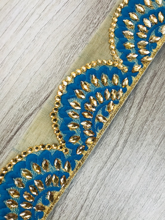 Floral Design Embroidered Net Fabric Lace Floral Fabric Trim - Etsy