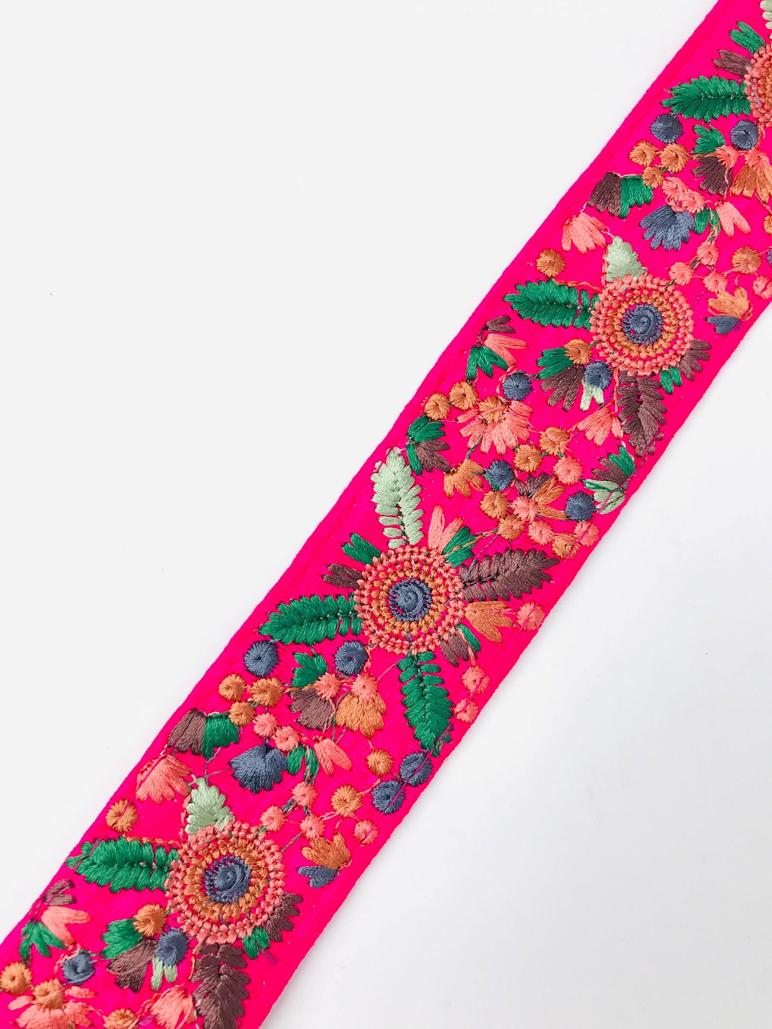 Floral Fabric Embroidered Border Ribbons Laces Trims From - Etsy