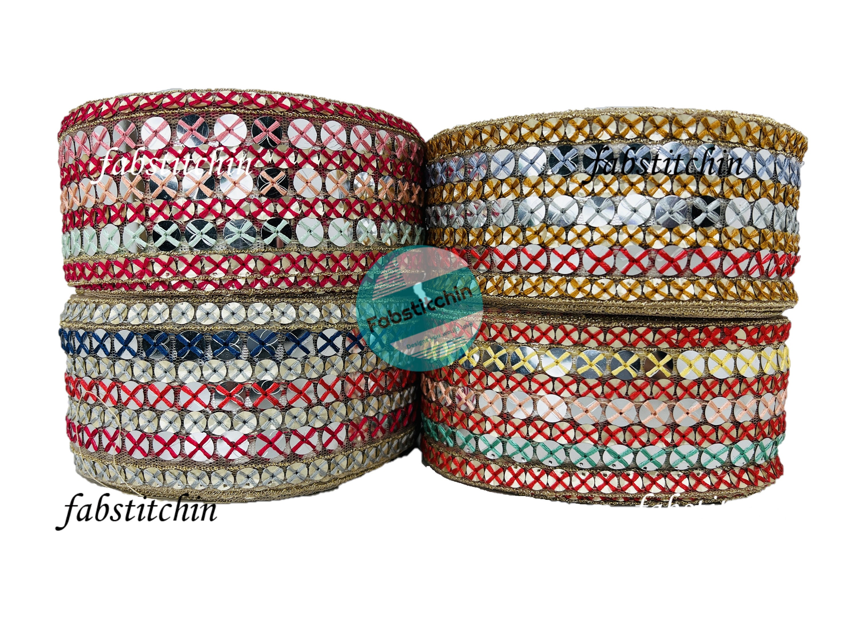 Indian Embroidered Fancy Shiny Cross Stitch Lace Trim by Yard - Etsy